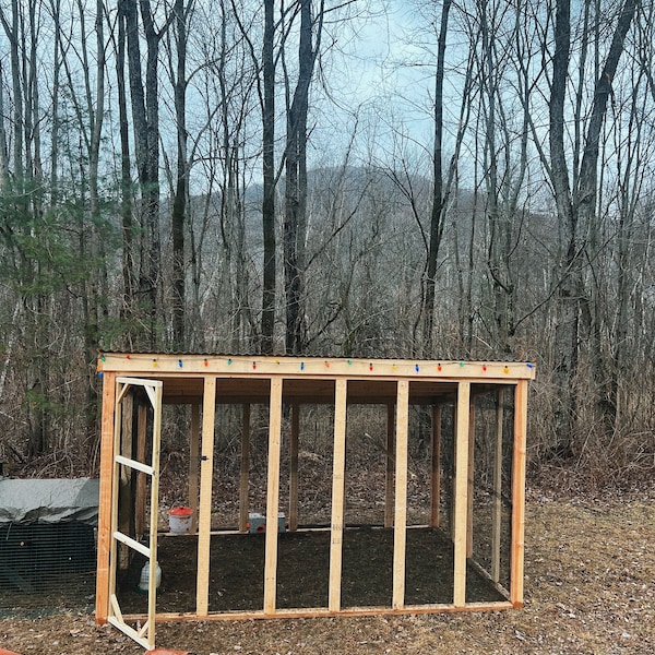 8x12 Walk in Chicken Coop Run Building Plans - 8x12 DIY Chicken Run ...