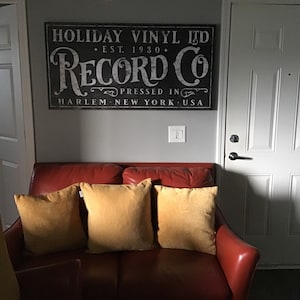 Record Label Company Sign Personalized Family Name Vinyl Turntable ...
