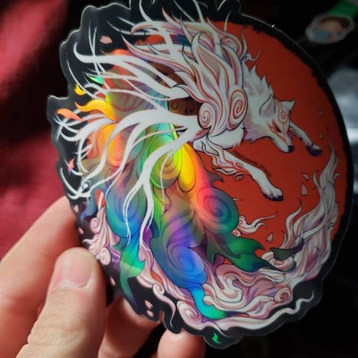 Okami Shiranui Sticker Solar Flare Sunset Extra Large 3.5 in X 3.7 in ...