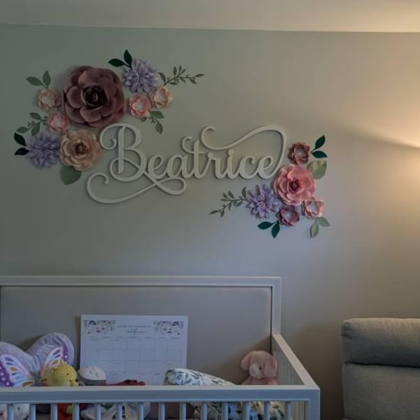 Decorative Elegant Wooden Name Wall Hanging Letters Everly Name Nursery ...