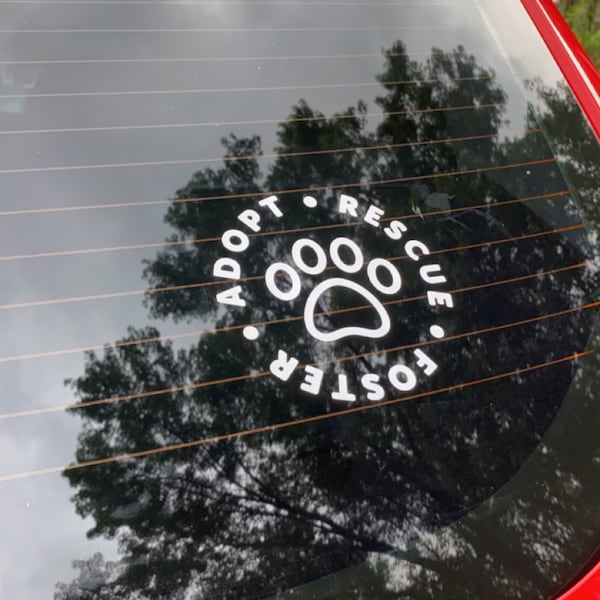 Adopt Rescue Foster Vinyl Decal | Pet Decal | Water Bottle Decal | Car ...