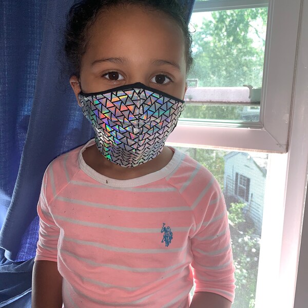 Holographic Face Mask | Geometric Mask | Reusable Face Mask | Fabric ...