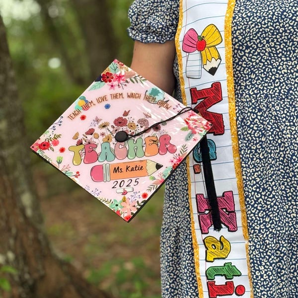 Custom Graduation Stole Class of 2025, Personalized Teacher Graduation ...