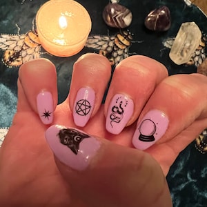 Witch, Witchy, Ouija, Snakes, Moons, Wiccan, Waterslide Nail Decals ...