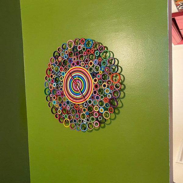 Wall Clock, Paper Clock, Colorful Clock, First Anniversary Gift, Paper ...