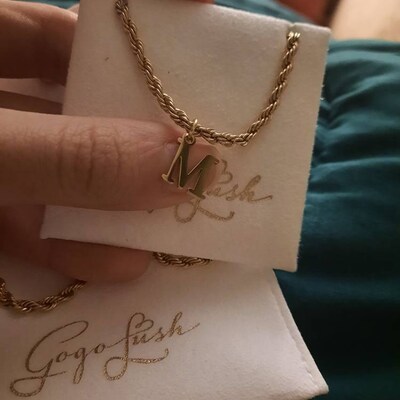 Waterproof Gold Men's Initial Necklace Letter Necklace - Etsy