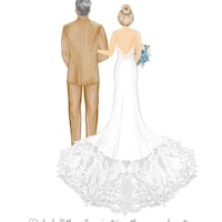 Personalized Bride and Dad Portrait Art PRINT | Father of the Bride ...
