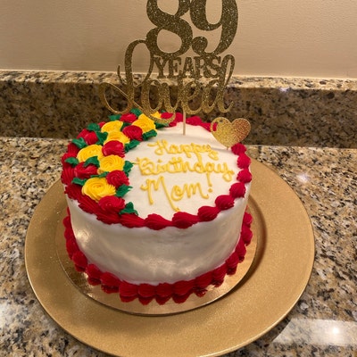 89 Years Loved Cake Topper 89th Birthday Cake Topper Happy - Etsy