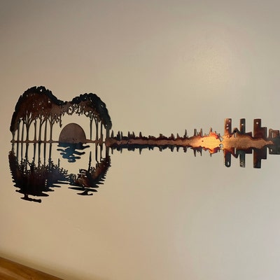 Abstract Guitar Metal Wall Art Metal Guitar Art Abstract Guitar Wall ...