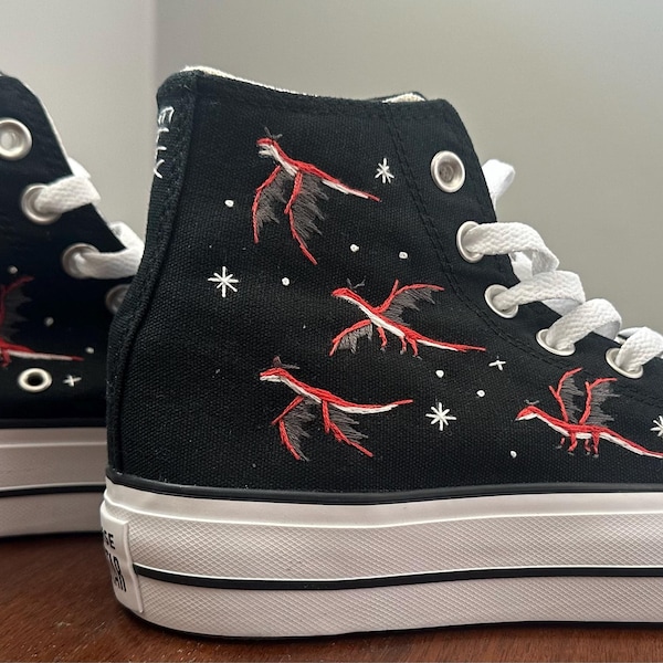 Embroidered Converse Dog, Custom Converse Embroidery Puppy, Embroidered ...