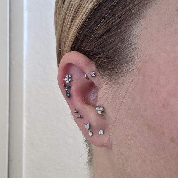 Teardrop Threadless Titanium Stud – Hypoallergenic Flat Back Earring ...