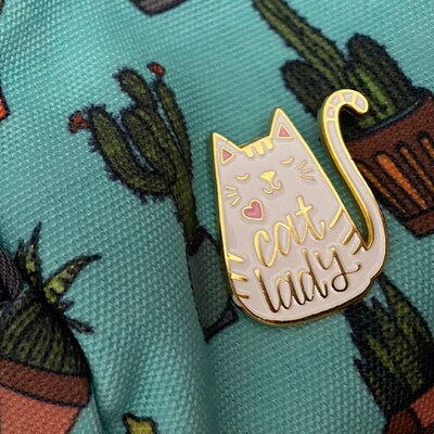 Cat Lady Enamel Pin Mothers Day Gift Gift for Her Cat Pin Cat Enamel ...