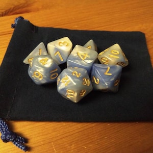 Dnd Dice Set / Baby Blue Pearl "sky Realm" / Tabletop RPG Polyhedral ...