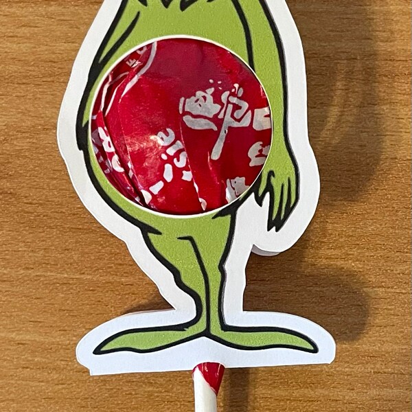 Grinch Lollipop Cut File, Favors, Stocking Stuffers, Grinch Favors ...