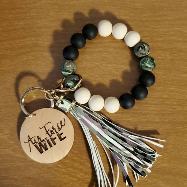 Army\navy/air Force/marines Bracelet Wristlet Keychain. Military Mom ...