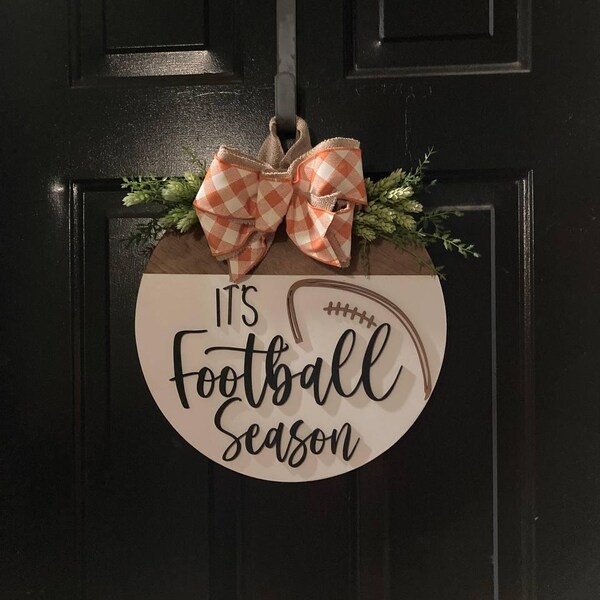 Football Door Hanger | Wooden Football Season Door Decor for Football ...