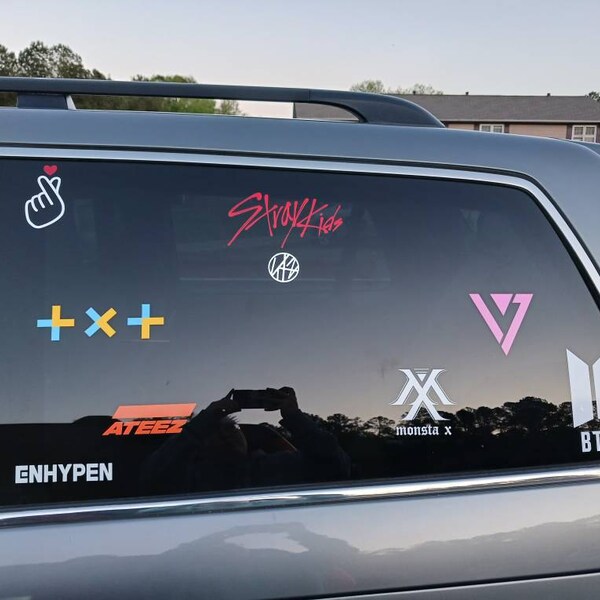 BTS Set of 2 6 BTS White Vinyl Decal Sticker for Car Window, Yeti ...