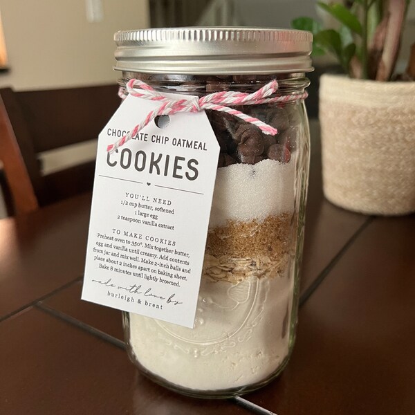 Cookie Mix in a Jar Gift Tag Template - Instructions Directions ...