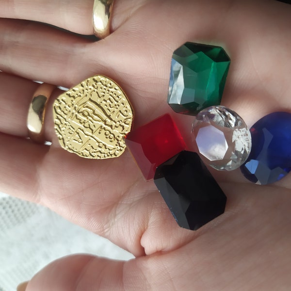 Upgrade Gem Set for Splendor Board Game - Glass Jewels and Metal Coins ...