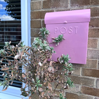 Pale Pink Contemporary Post Box/ Fun Pink Home and Garden Decoration ...