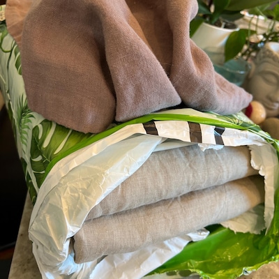 Linen Ruffle Bolster Pillow Cover, Long Round Cushion Cover, Natural ...