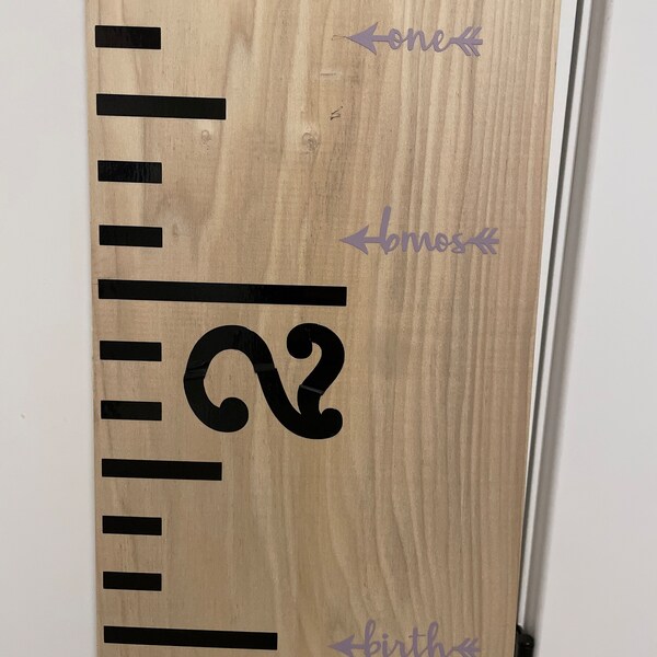 Height Marker for Growth Chart Ruler Vinyl Decal Arrow in Script ...
