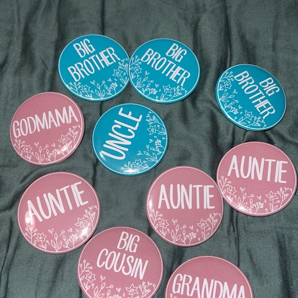 Baby Shower Pin-back Buttons - Mommy to Be Button - Daddy to Be Button ...