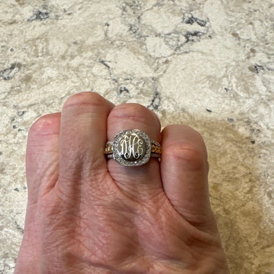 Sterling Silver Monogram Stackable Ring, Sterling Silver Stackable ...