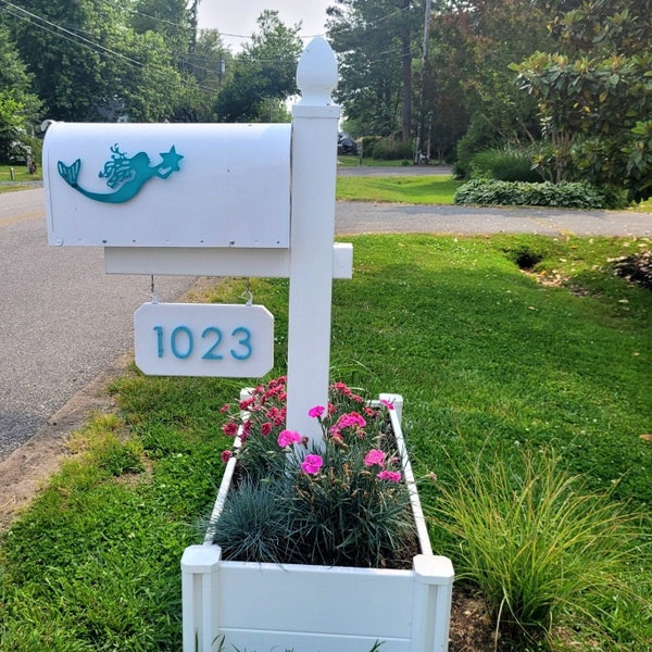 Mermaid Mailbox Flag, Metal Mermaid With Starfish, Listing is the ...