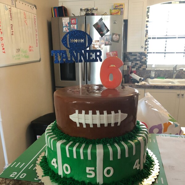 Custom Football Cake Topper, Football Cake Topper, Football Themed ...
