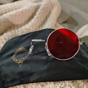 Red Lens Glasses for Women, Vampire Aesthetic Monocle for Men, Gothic ...