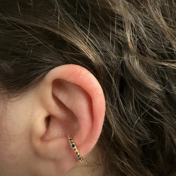 Rainbow Cz Conch Ear Cuff Earrings - Etsy