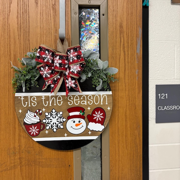 Winter Front Door Decor | Tis the Season | Snowflake | Winter Door ...