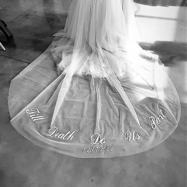 Bespoke Veil, Wedding Veil With Phrases, Words, Letters, Initials ...
