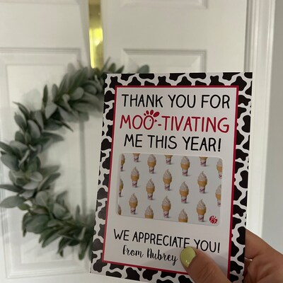 PRINTED Chick Fil A Gift Card Holder, Teacher Appreciation Gift Card ...