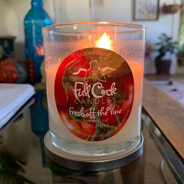 Tomato Leaf Scented Soy Candle | Fresh Garden Aroma - Etsy