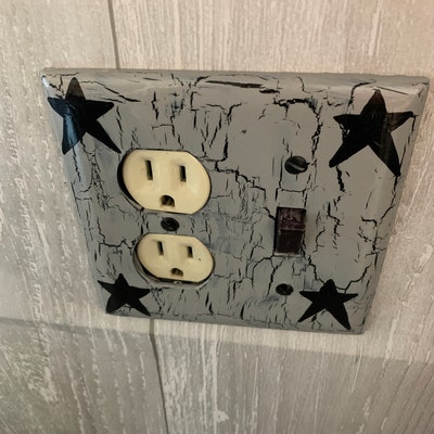 Primitive Americana Star Switch Plate Cover Barn Star Rustic Outlet ...
