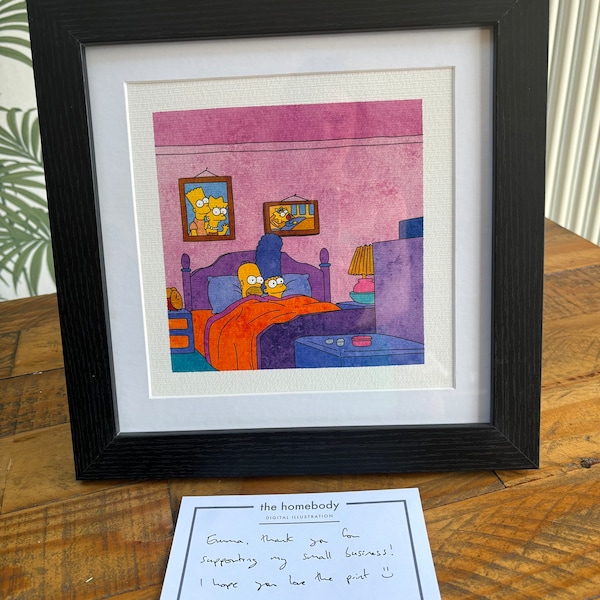 The Simpsons Homer and Marge Sunset Print, Poster Watercolor ...