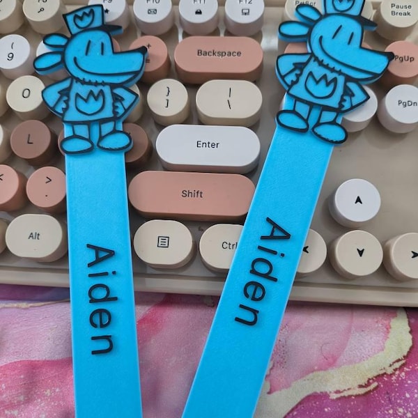 Personalized Dog Man Bookmark Set, Glow-in-the-dark, Kids' Bookmarks ...