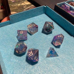 Cosmic Starlight DND Dice , Galaxy Space Sharp Edge Dice Set,blue ...