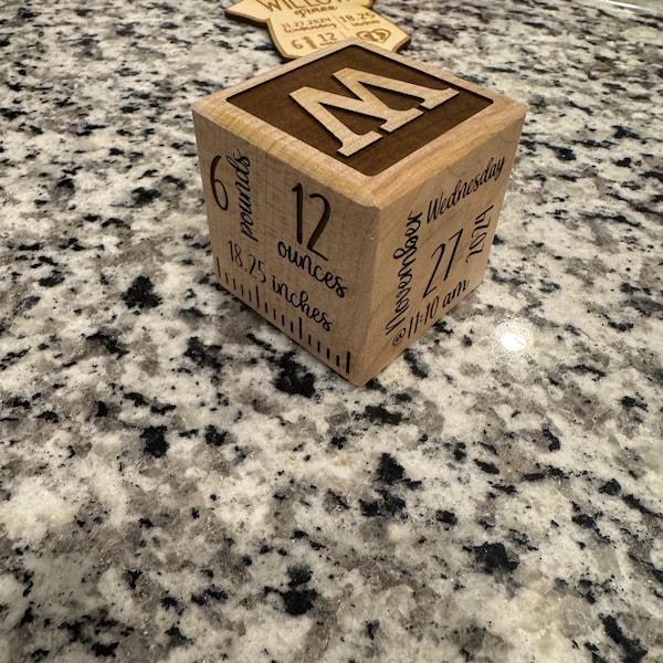 Personalized Baby Block, Baby Stat Block, New Baby Gift, Birth Block ...