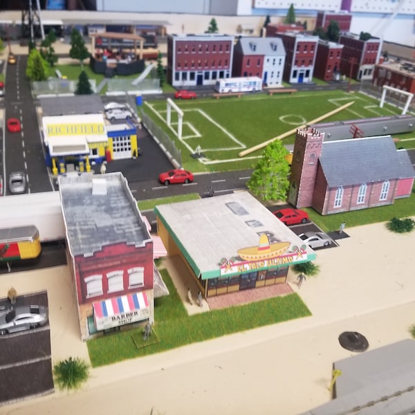 Paper Model Cardstock Building Multi Purpose Main Street Building ...