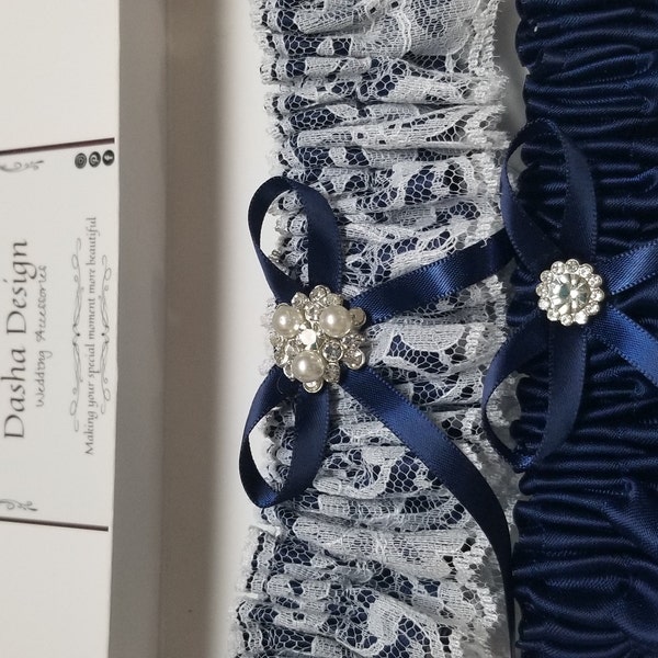 Wedding Garter Set, Blue Wedding Garter, Blue Garter, Blue Garter Set ...