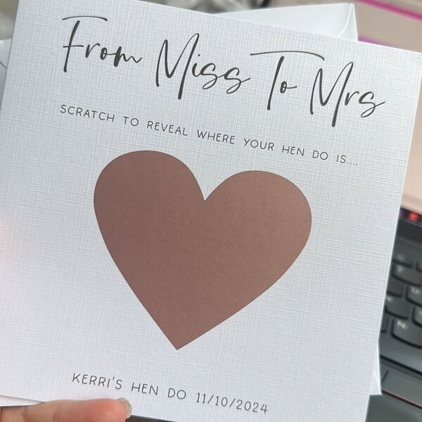 Hen Party Reveal Card, Scratch Surprise Card, Hen Party Card, Hen Do ...