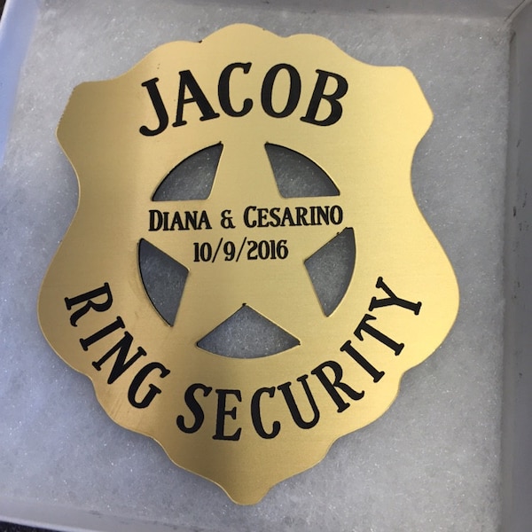 Ring Security Ring Bearer Security Badge Ring Bear Gift Personalized ...