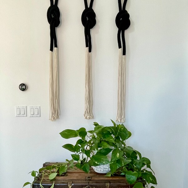 Wood Chain Decor// Macrame Wall Hanging// Fiber Art// Wall Decoration ...