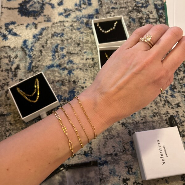 18K Gold Chain Necklace, Vine Chain, Twist Chain, Gift for Her, Figaro ...