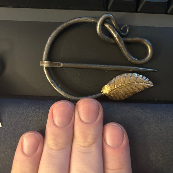 Hand-forged Curled Steel Medieval Brooch With Gold or Silver Leaf ...