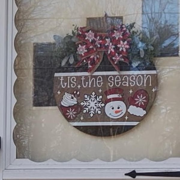 Winter Front Door Decor | Tis the Season | Snowflake | Winter Door ...