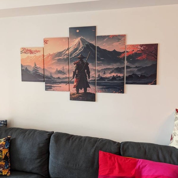 Ocean Waves and Cliffs Coastal Landscape 5 Piece Canvas Wall Art Framed ...